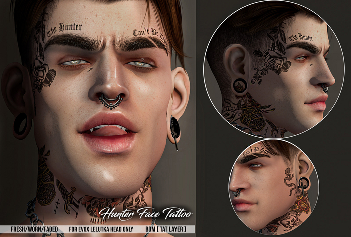 Second Life Marketplace Speakeasy Hunter Face Tattoo